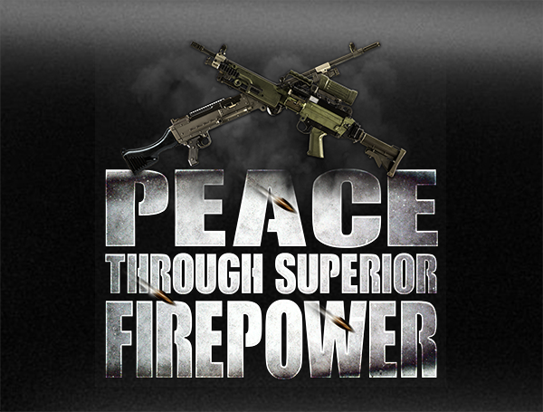 Peace Through Superior Firepower C9/C6 Machine Gun Vehicle Bumper ...